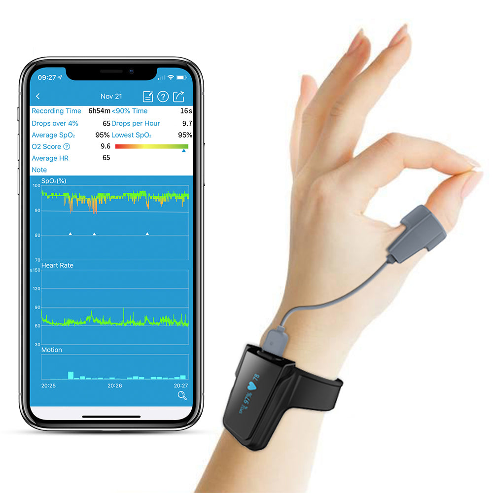Checkme O2 Wrist Continuous Oxygen Monitor, Tracking Sleep for 72 hours ...